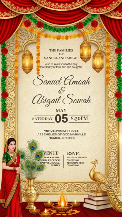 Plantilla de Illustrative Indian Wedding Invitation Instagram Story ...