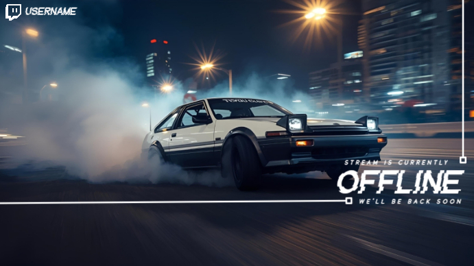 Illustrative Initial D Twitch Overlay Template | PosterMyWall