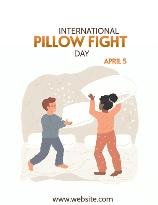 Copy of Illustrative International Pillow Fight Day Flyer (us Letter ...