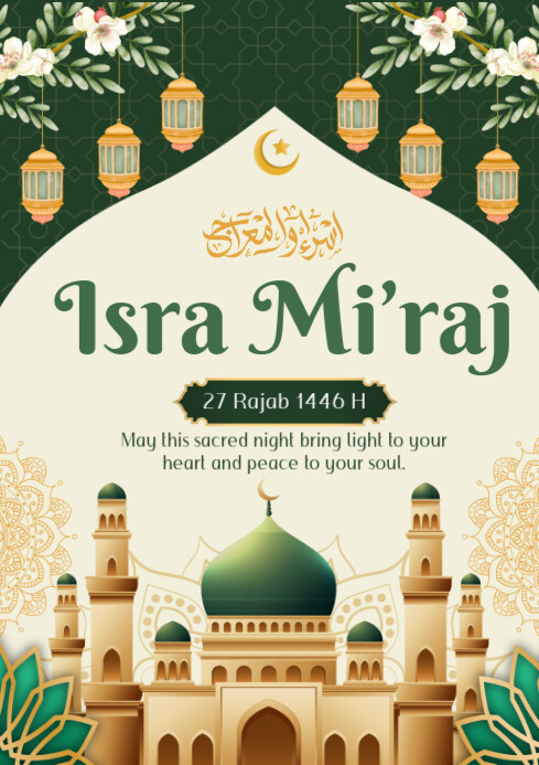 Illustrative Isra Mi'raj Flyer Template | PosterMyWall