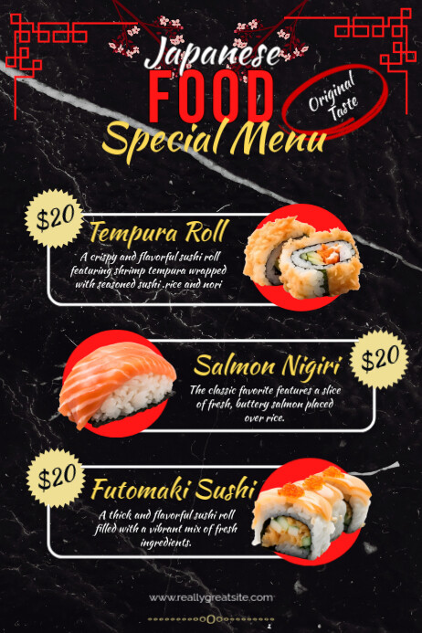 Copy of Illustrative Japanese Food Special Menu Poster | PosterMyWall