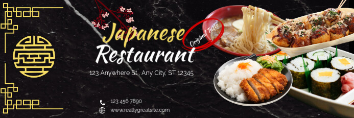 Illustrative Japanese Restaurant Banner Templat | PosterMyWall