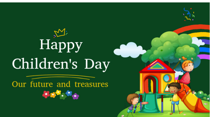 Illustrative Joyful Children's Day Post Template | PosterMyWall