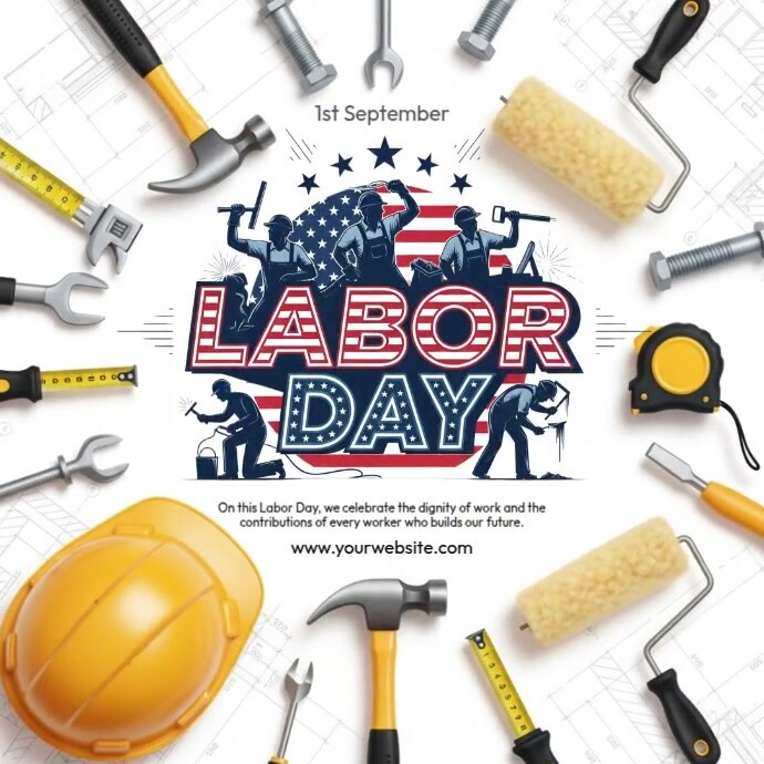 Illustrative Labor Day Instagram Post Template | PosterMyWall