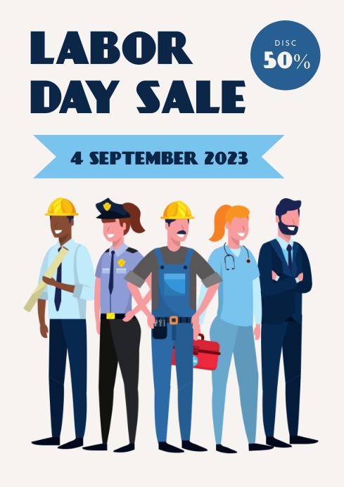 Plantilla de Illustrative Labor Day Sale Flyer | PosterMyWall