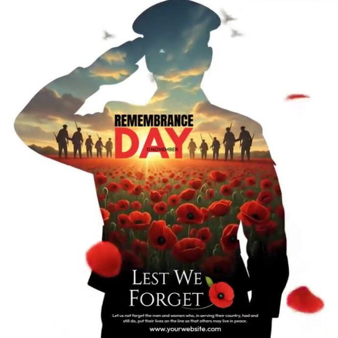 Illustrative Lest We Forget Square (1:1) Template | PosterMyWall