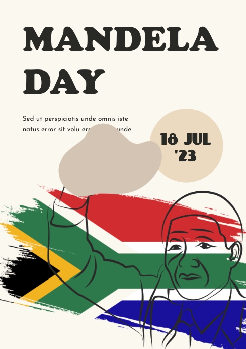 Copy of Illustrative Line Art Mandela Day Flyer | PosterMyWall