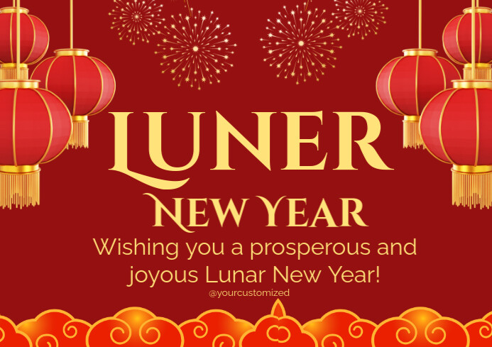 Illustrative Lunar New Year A3 Template | PosterMyWall