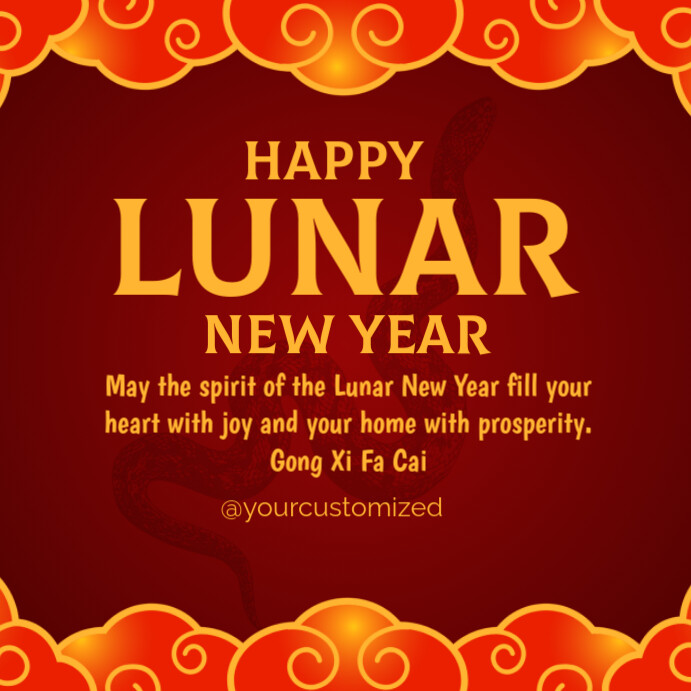 Illustrative Lunar New Year Instagram Post Template | PosterMyWall