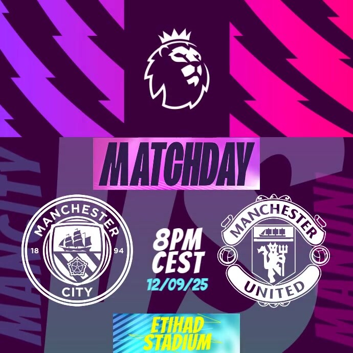 Copy of Illustrative Manchester City Vs Manchester United Instagram ...