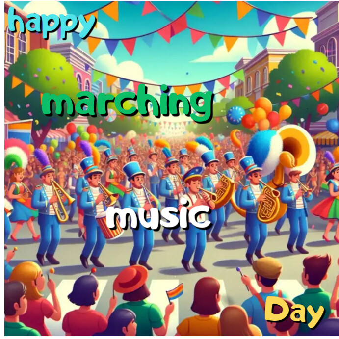 Illustrative Marching Music Day Instagram Post Template | PosterMyWall