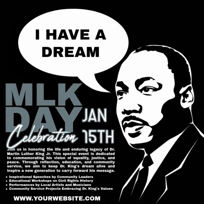 Illustrative Martin Luther King Jr Day Event Flyer. Mlk Day. Mlk Day ...