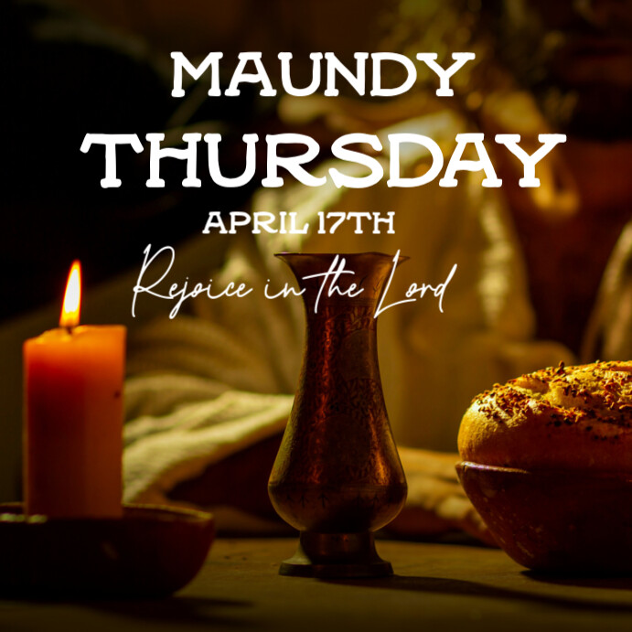 Illustrative Maundy Thursday Instagram Post Template | PosterMyWall