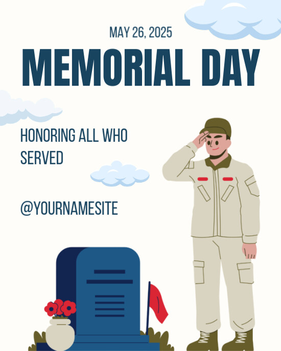 Illustrative Memorial Day Instagram Portrait Template | PosterMyWall