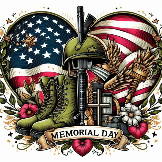 Illustrative Memorial Day Military Tribute Instagram Post Template ...