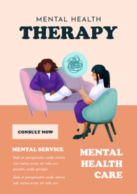 Illustrative Mental Health Psychology Therapy Template | PosterMyWall
