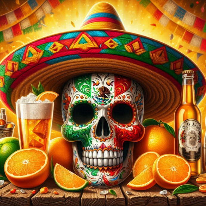 Copy of Illustrative Mexican Fiesta Skull Art - Cinco De Mayo Instagram ...