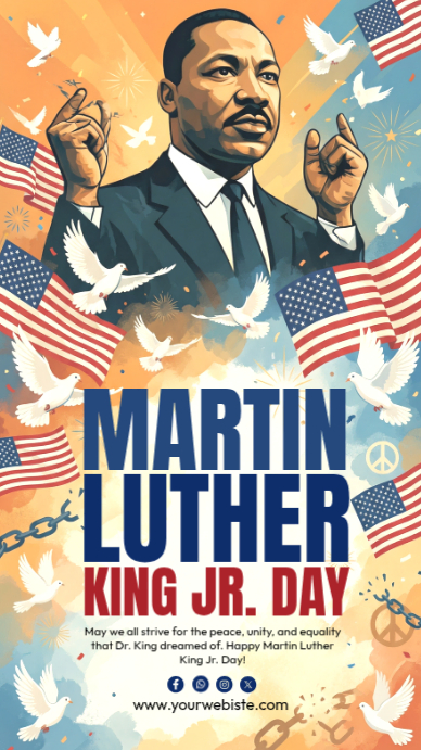 Illustrative Mlk Day Instagram Story Template | PosterMyWall
