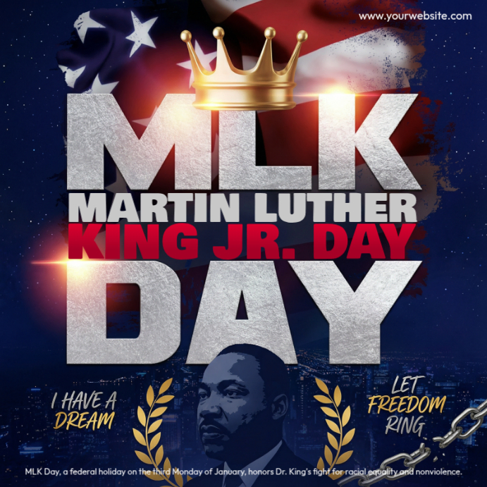 Illustrative Mlk Day Square (1:1) Template | PosterMyWall