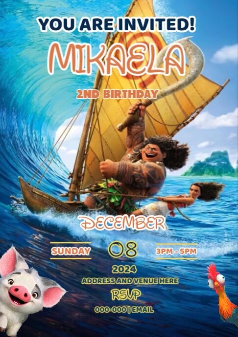 Illustrative Moana A4 Template | PosterMyWall