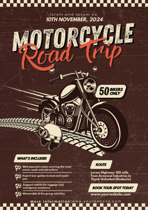 Copy of Illustrative Motorcycle Club Road Trip event | PosterMyWall
