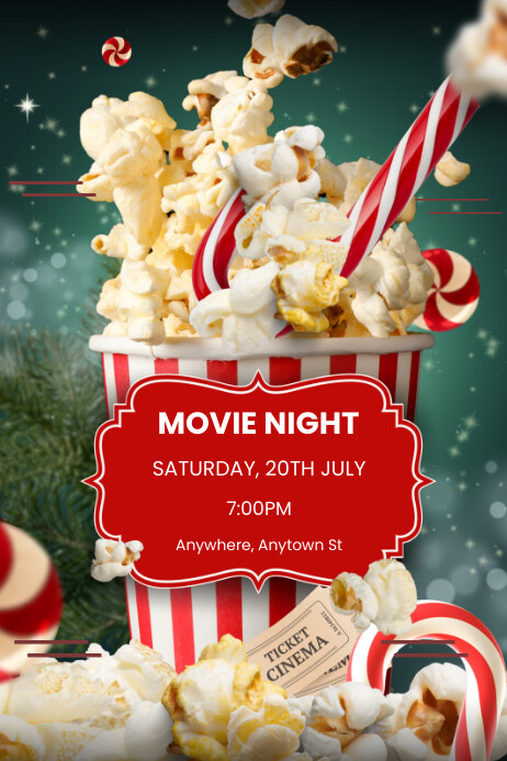 Illustrative Movie Night Poster Templat | PosterMyWall