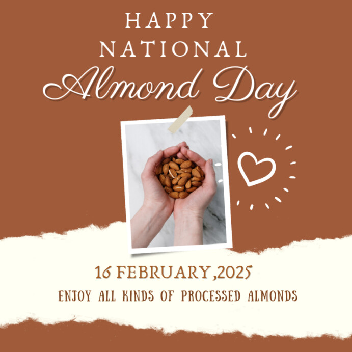 Modèle Illustrative National Almond Day Instagram Post | PosterMyWall