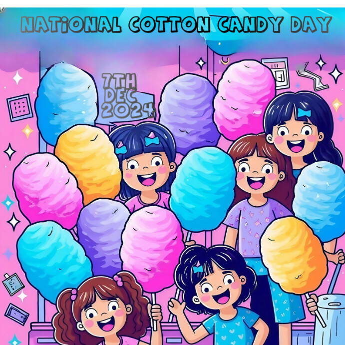Copy of Illustrative National Cotton Candy Day Instagram Post ...