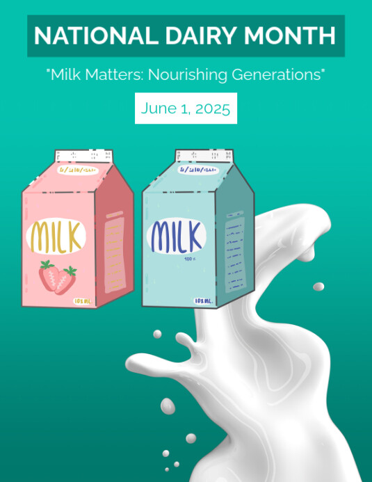 Copy of Illustrative National Dairy Month Flyer (us Letter) | PosterMyWall