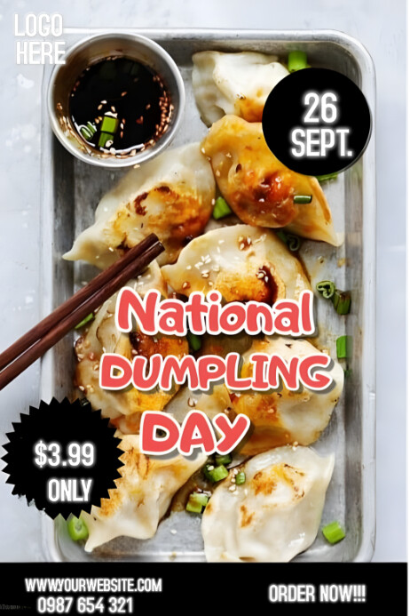 Copy of Illustrative National Dumpling Day Poster | PosterMyWall