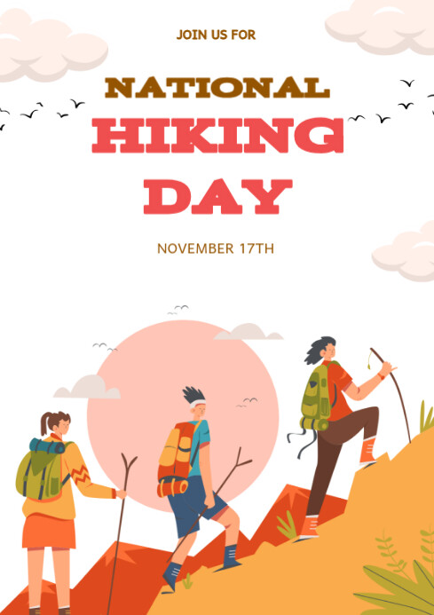 Copy of Illustrative National Hiking Day A4 | PosterMyWall
