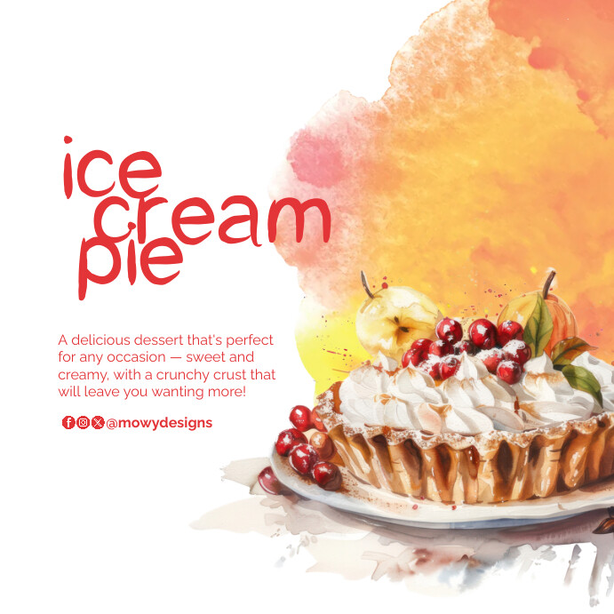 Illustrative National Ice Cream Pie Day Insta Template | PosterMyWall