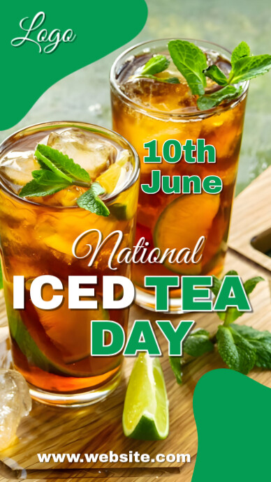 Illustrative National Iced Tea Day Instagram Story Template | PosterMyWall