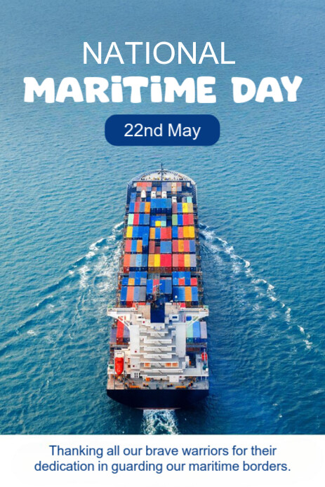 Illustrative National Maritime Day Pinterest Graphic Template ...