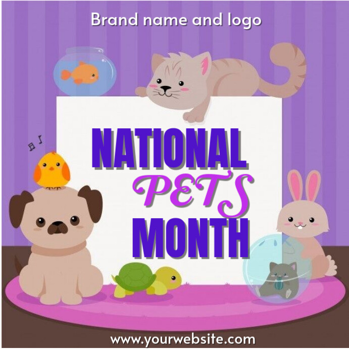 Illustrative National Pets Month Template Instagram Post | PosterMyWall