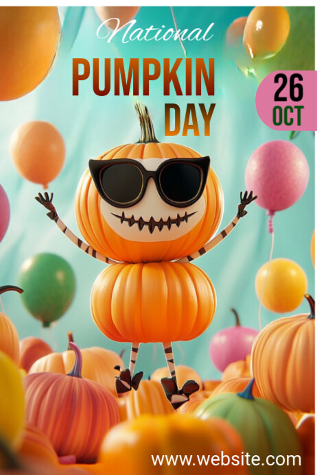 Illustrative National Pumpkin Poster Template | PosterMyWall