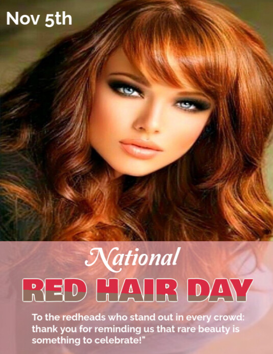 Illustrative National Red Hair Day Template Design Flyer (us Letter ...