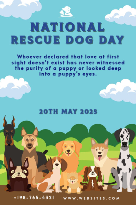 Copy of Illustrative National Rescue Dog Day Poster | PosterMyWall