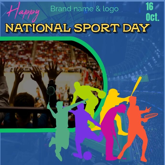 Illustrative National Sport Day Template Instagram Post | PosterMyWall
