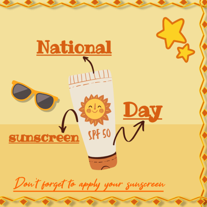 Шаблон Illustrative National Sunscreen Day Instagram Post | PosterMyWall