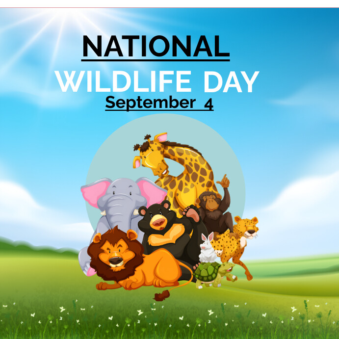 Illustrative National Wildlife Day Square (1: Template | PosterMyWall