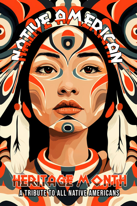 Illustrative Native American Heritage Month Poster Template | PosterMyWall