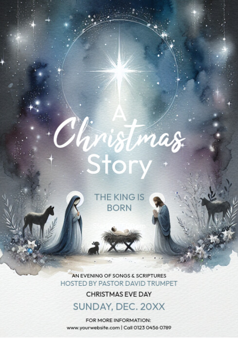 Copy of Illustrative Nativity Invitation Template A4 | PosterMyWall