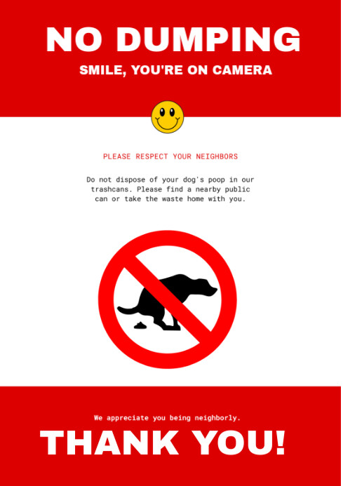 Copy of Illustrative No Dumping A4 | PosterMyWall