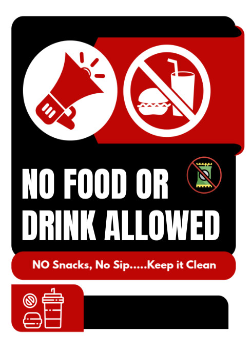 Copy of Illustrative No Food Allowed A4 | PosterMyWall