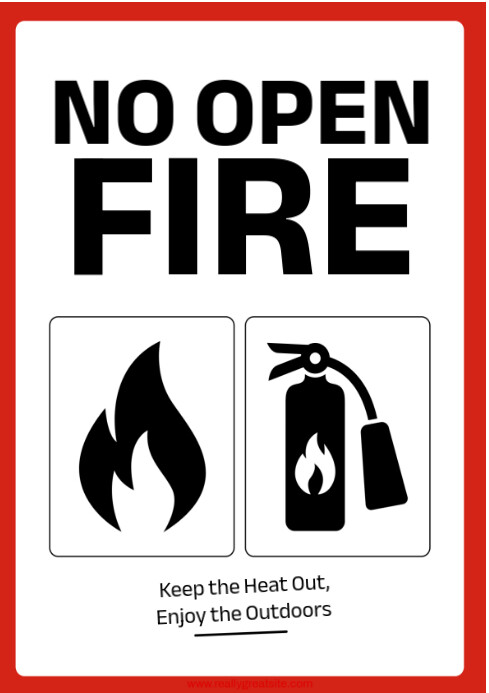 Plantilla de Illustrative No Open Fire A4 | PosterMyWall