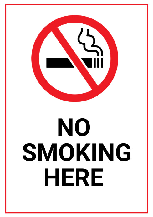 Illustrative No Smoking A4 Template | PosterMyWall