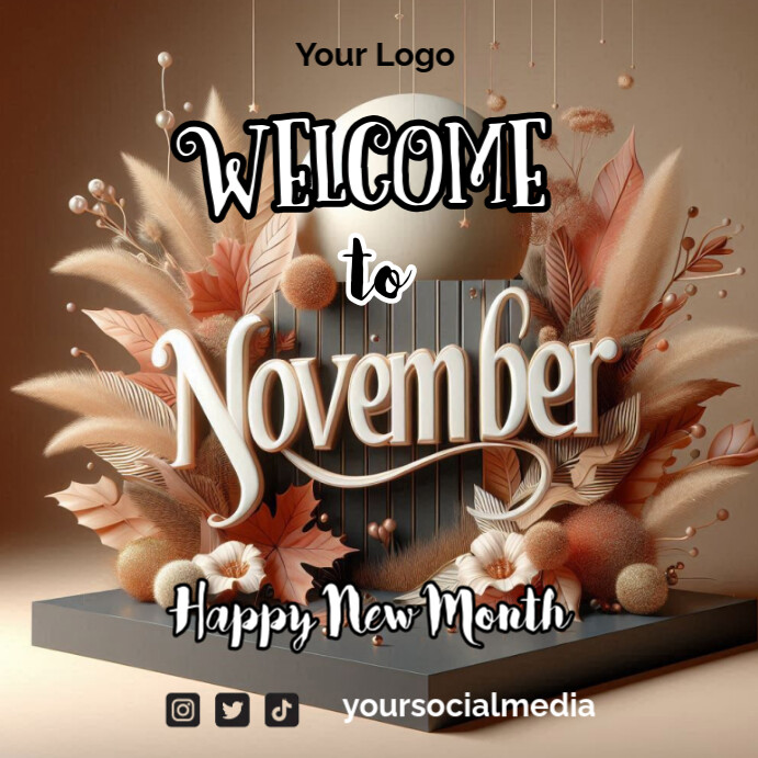 Copy of Illustrative November New Month Square (1:1) | PosterMyWall