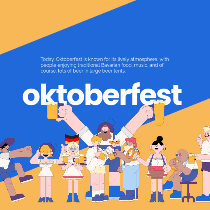 Illustrative Oktoberfest Day Instagram Post Template | PosterMyWall
