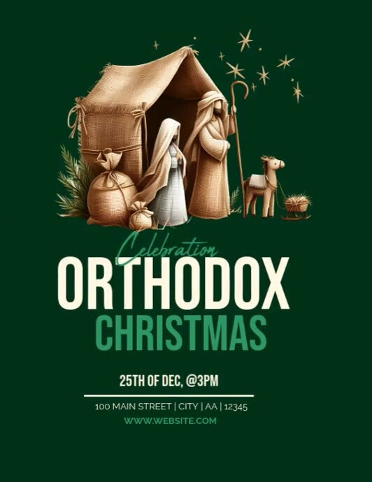 Illustrative Orthodox Christmas Flyer (us Letter) Template | PosterMyWall